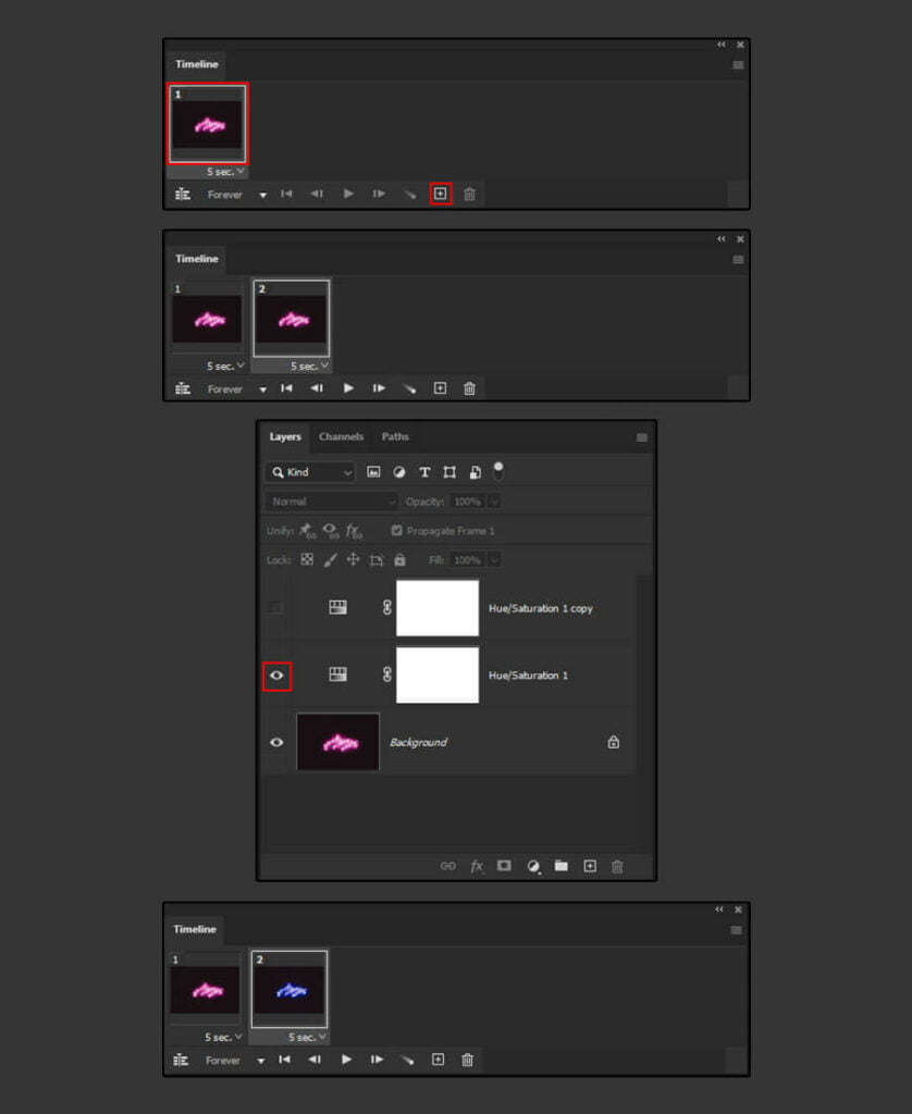 How to Make a Color Changing GIF in Photoshop - Mypstips