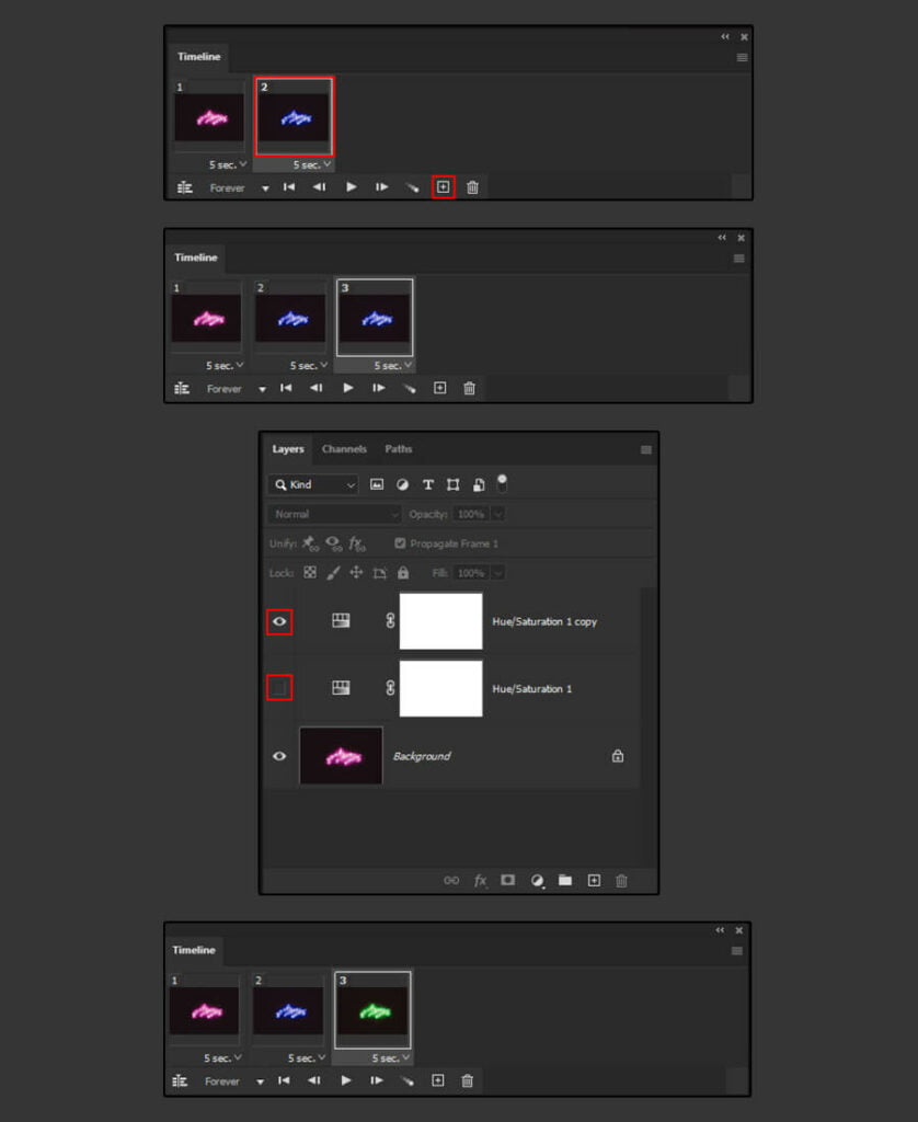 How to Make a Color Changing GIF in Photoshop - Mypstips