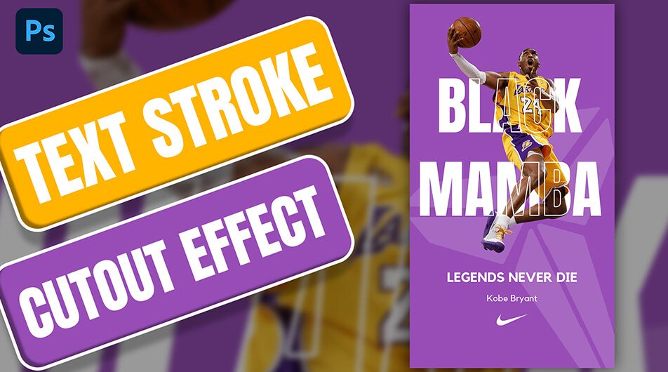 How To Create Text Stroke Cutout Effect In Photoshop Mypstips